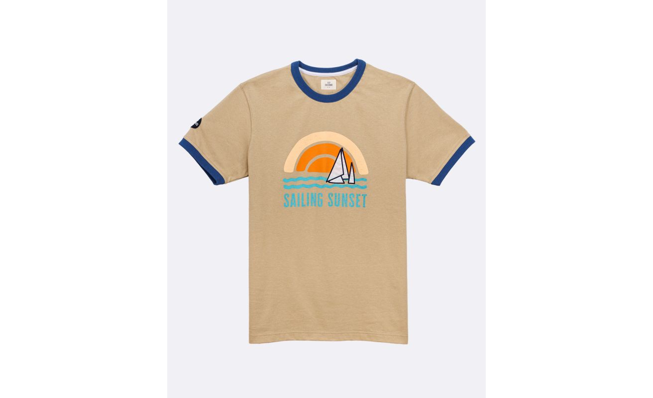 Sailing Sunset T-Shirt · Beige recyclé | 727 Sailbags Sailing Sunset T-Shirt · Beige recyclé | 727 Sailbags